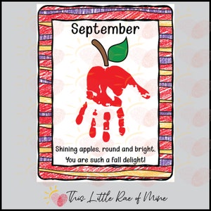 September Apple - Handprint Art - Keepsake - Printable - DIY Kid Craft ...