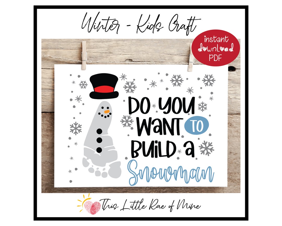 Do You Want to Build a Snowman - Christmas - Footprint - Handprint Art ...