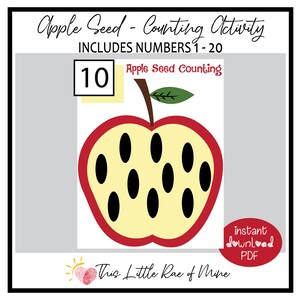 Apple Seed - Counting Mat - Numbers 1-20 - Autumn - Fall - Printable ...