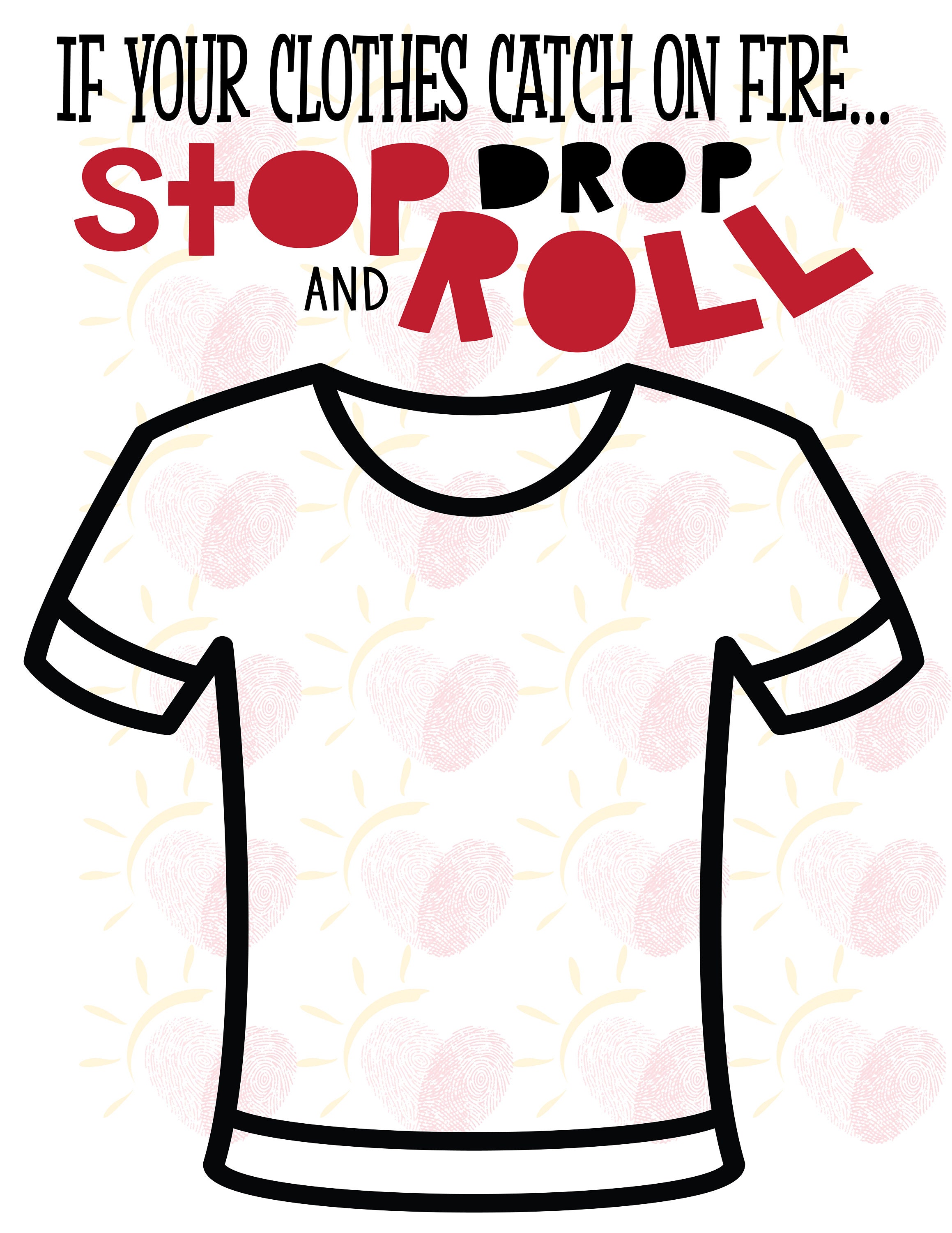 Stop Drop Roll Fingerprint Fire Fire Safety Prevention - Etsy