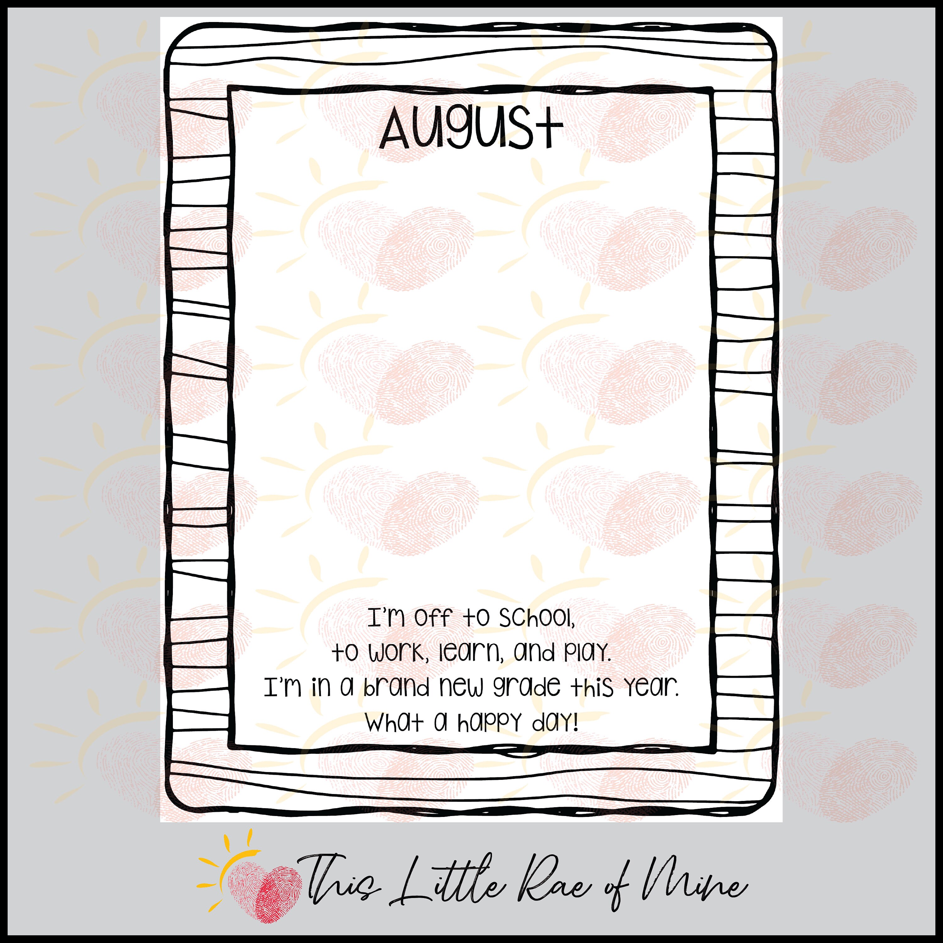 Back to School - Handprint Art - Keepsake - Printable - DIY Kid Craft ...