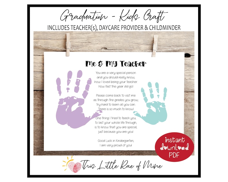 Me & My Teacher - Daycare Provider - End of School - Poem - Graduation ...