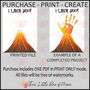 I Lava You - Volcano - Valentine's Day - Printable - Handprint Art ...