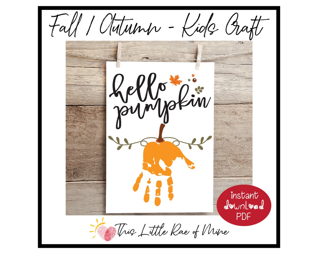 Hello Pumpkin - Pumpkin Patch - Handprint Art - Keepsake - Fall ...