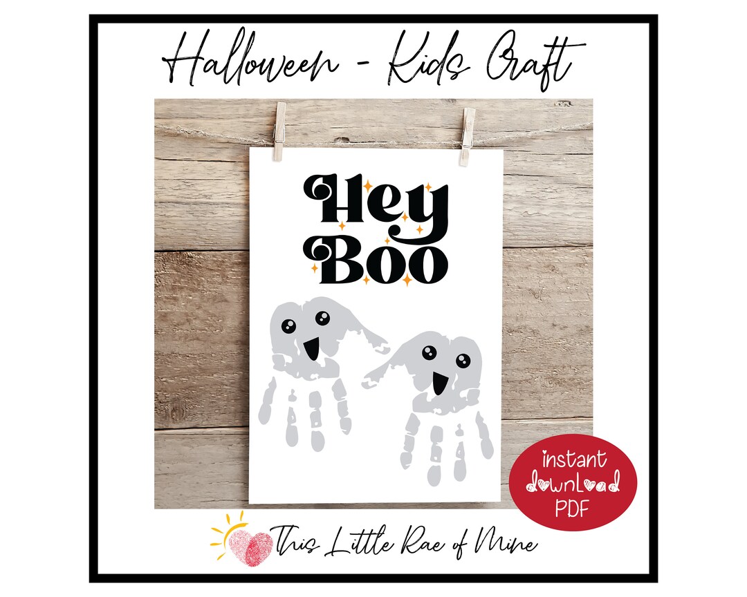 Hey Boo - Ghost Handprint - Halloween - October - Handprint Art ...