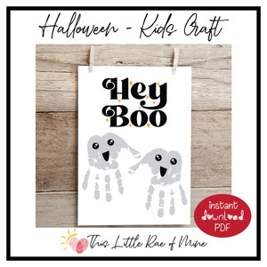 Hey Boo - Ghost Handprint - Halloween - October - Handprint Art ...