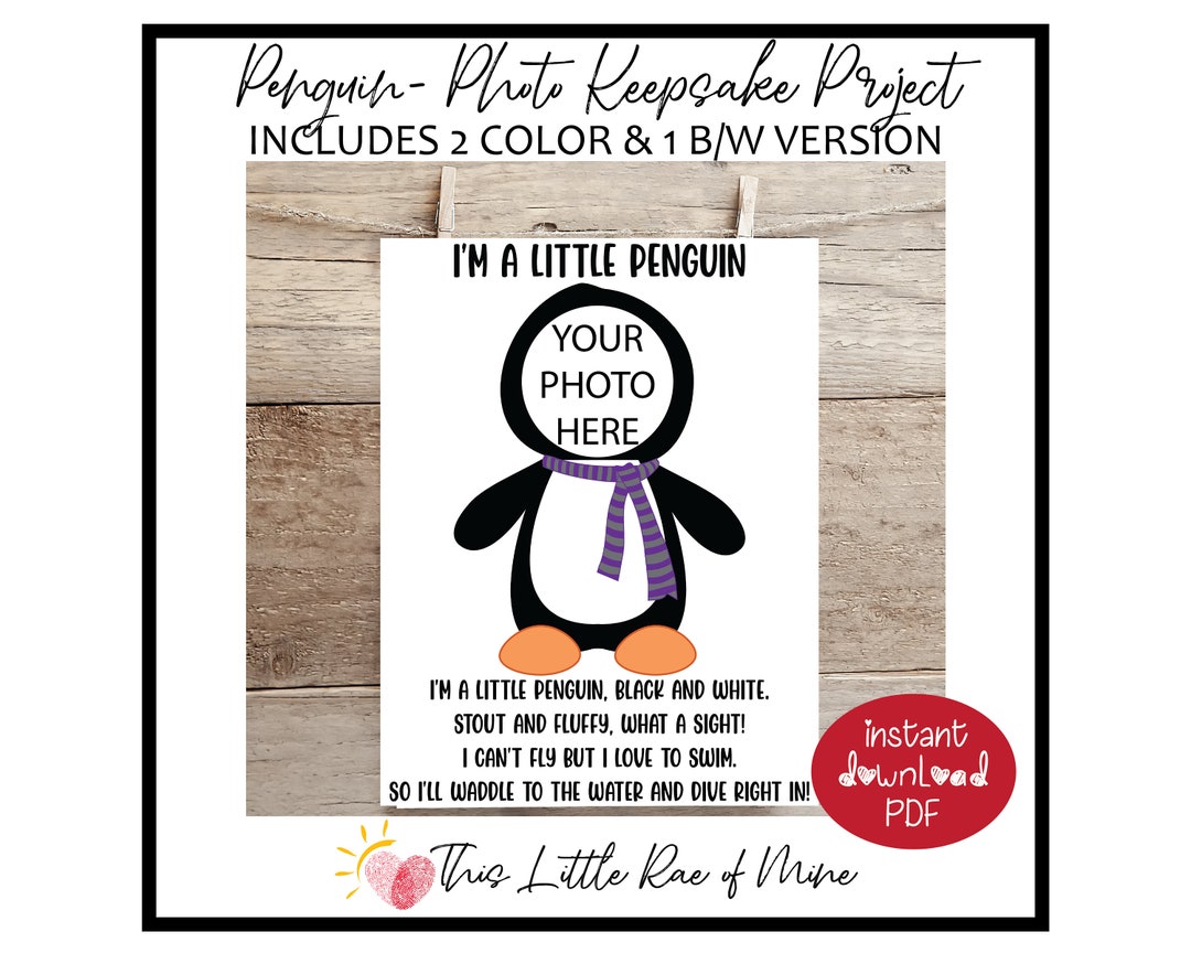 I'm A Little Penguin - Photo Keepsake Project - Printable - DIY Craft ...