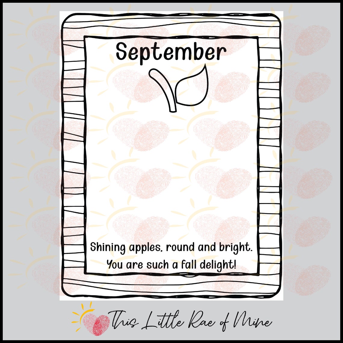 September Apple - Handprint Art - Keepsake - Printable - DIY Kid Craft ...