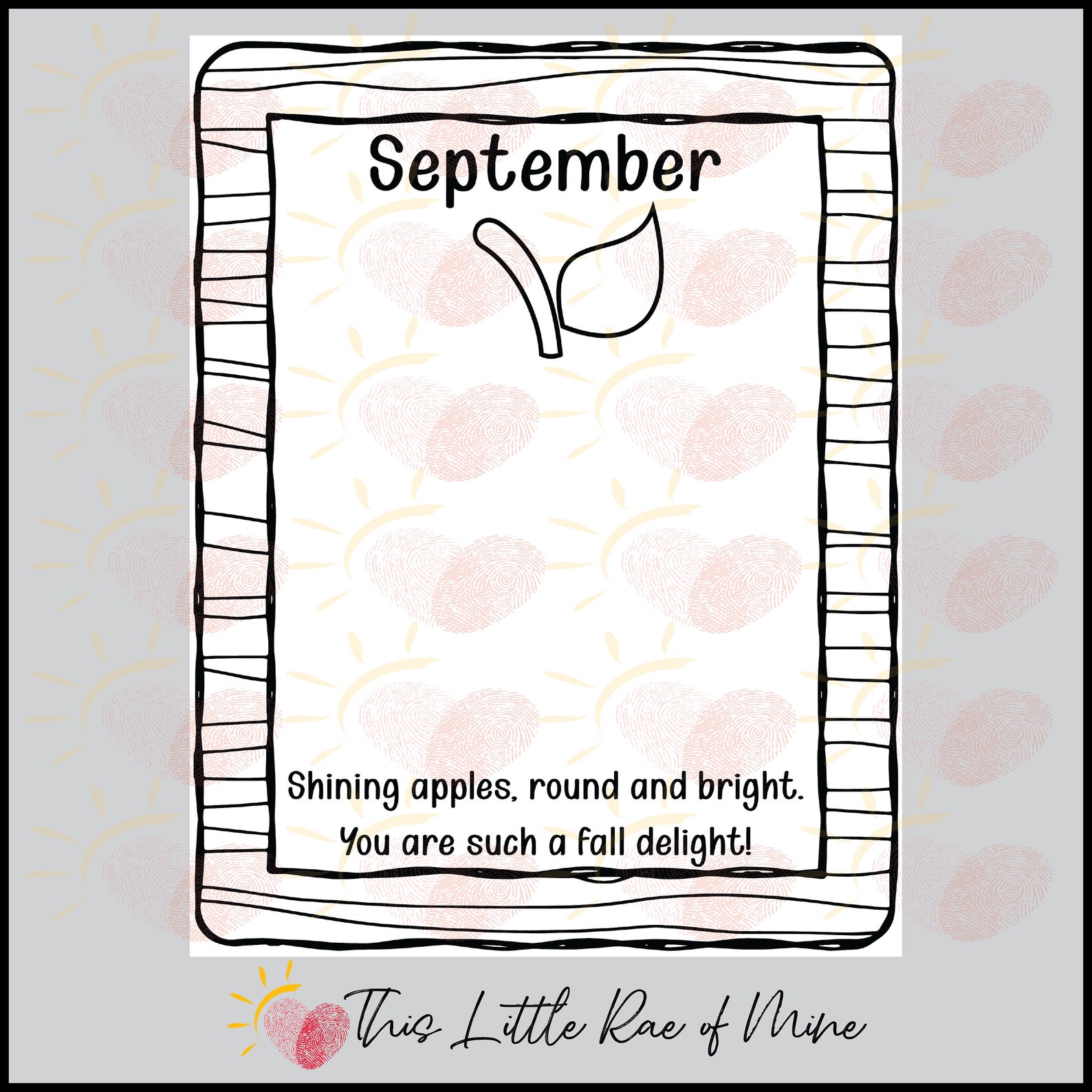 September Apple - Handprint Art - Keepsake - Printable - DIY Kid Craft ...