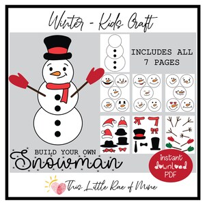 Build Your Own Snowman Christmas Winter Holiday Snow Printable Activity ...