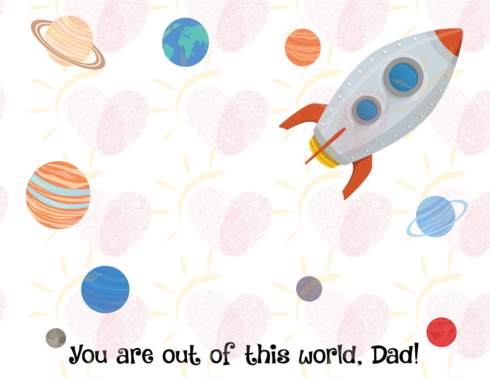 Rocket Space Solar System Father's Day Handprint | Etsy