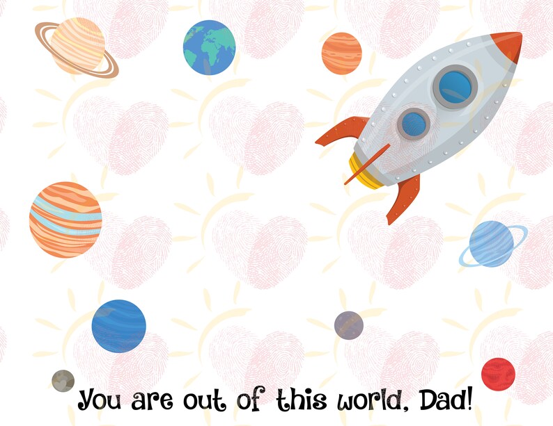 Rocket Space Solar System Father's Day Handprint | Etsy