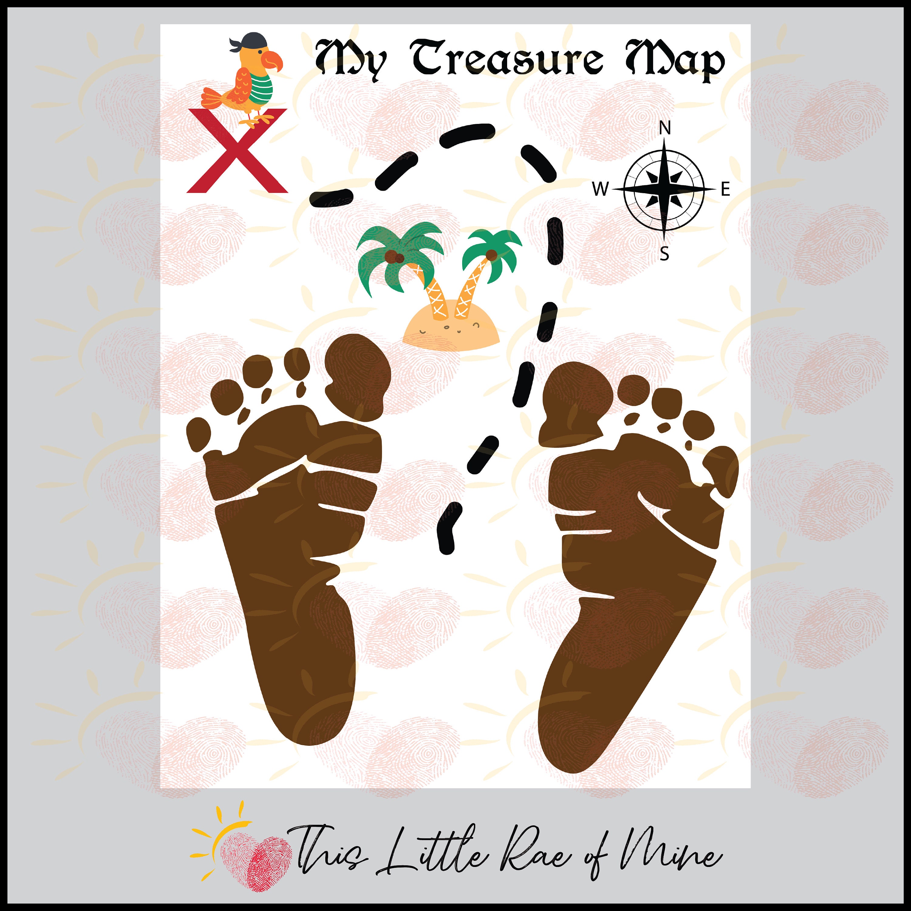 Treasure Map Treasure Hunt Pirate Summer Footprint Art - Etsy