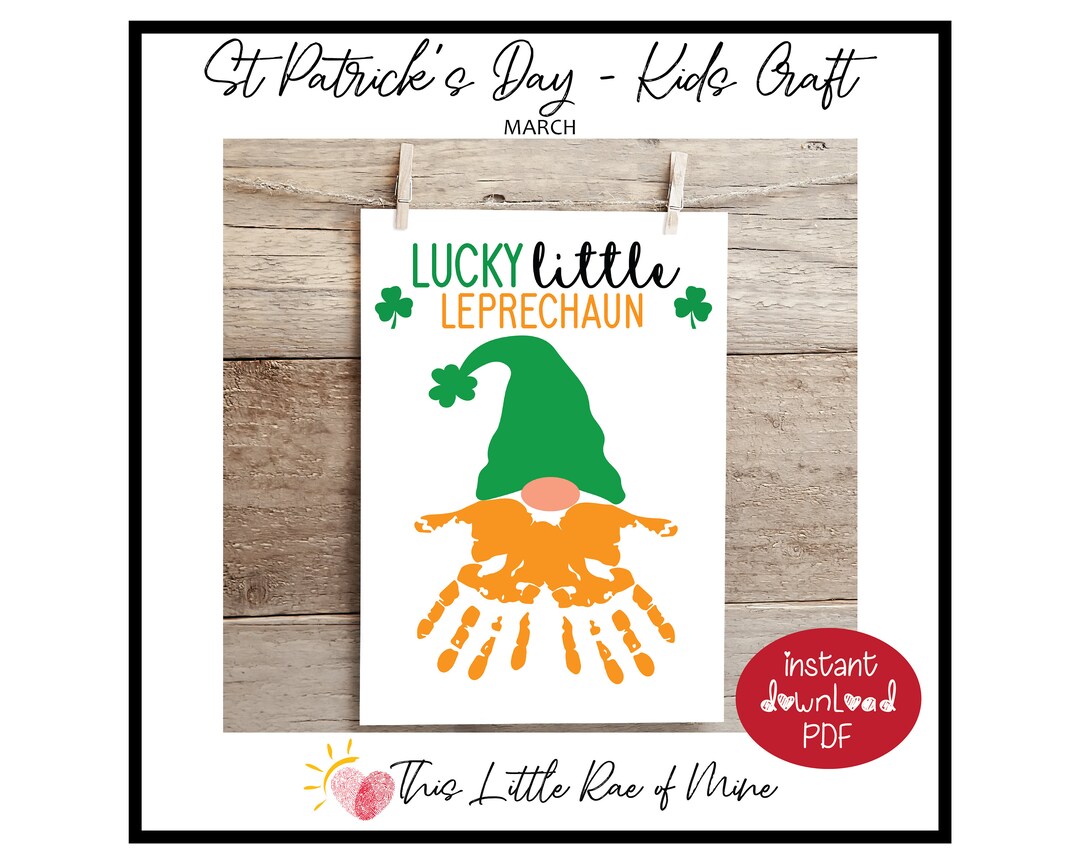 Lucky Little Leprechaun - St Patrick's Day Gnome - Handprint Art ...