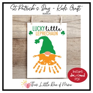 Lucky Little Leprechaun - St Patrick's Day Gnome - Handprint Art ...