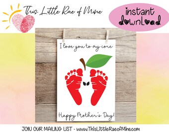 Love Bug Mother's Day Handprint Art Gift Printable | Etsy