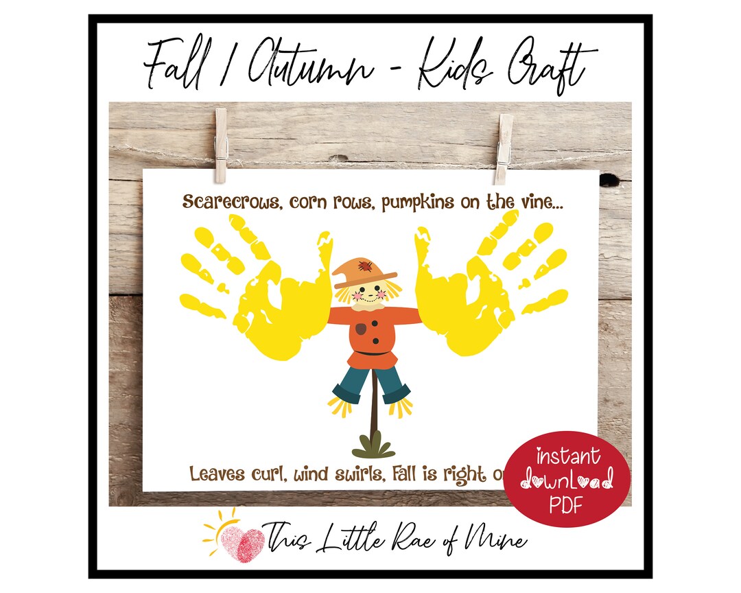 Scarecrow - Autumn Leaves - Pumpkins - Fall - Handprint Art - Keepsake ...