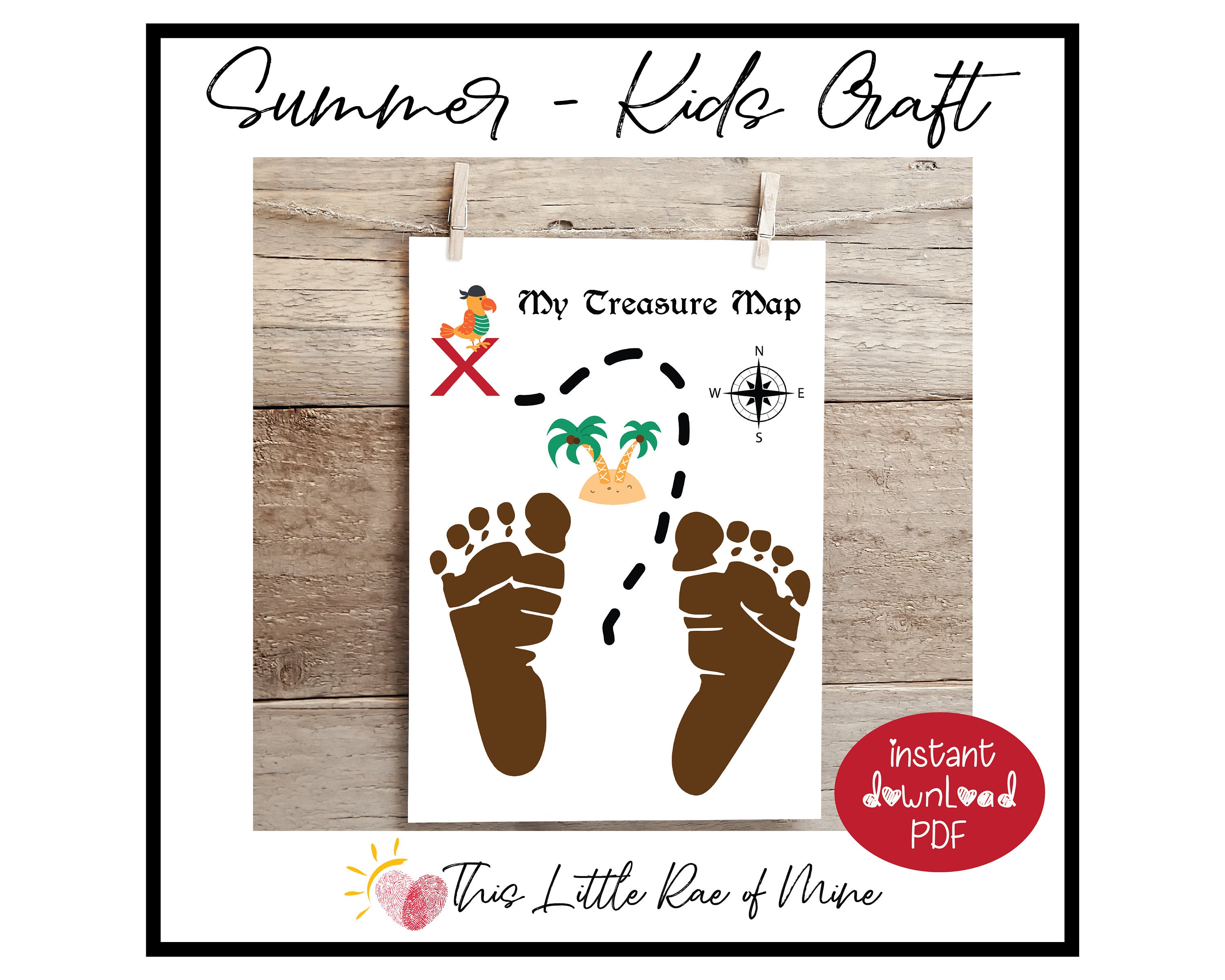 Treasure Map Treasure Hunt Pirate Summer Footprint Art - Etsy