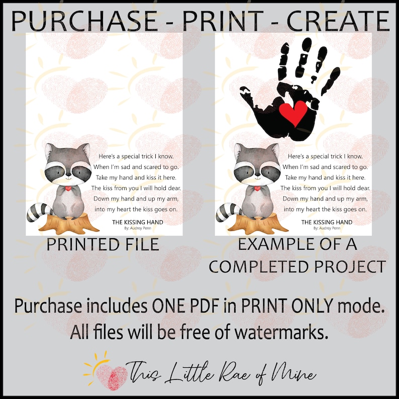 The Kissing Hand - Racoon - Story Book Craft - First Day of School ...