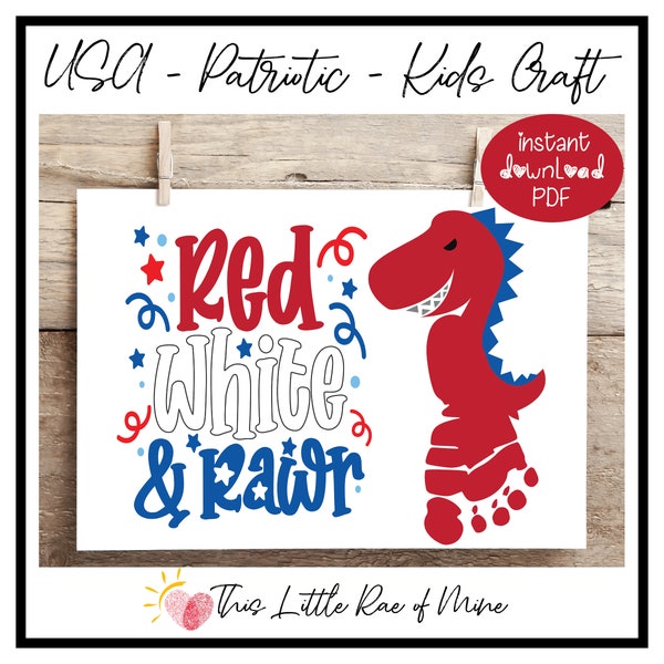 Dinosaur Handprint Craft - Etsy