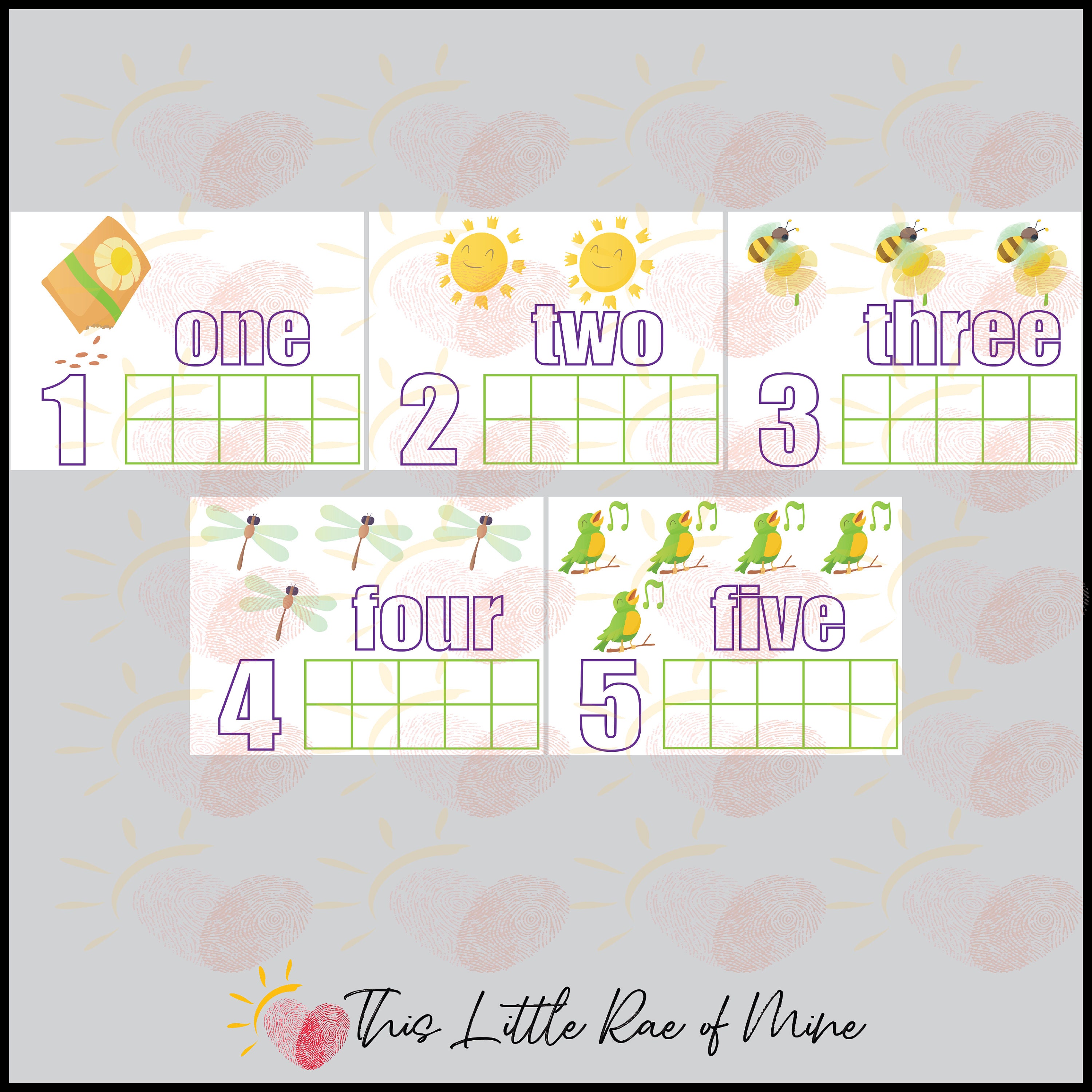 Spring 10 Frame Play Dough Counting Mat Printable - Etsy
