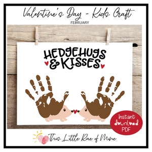 Hedgehugs & Kisses - Hedgehog - Valentine's Day - Printable - Handprint ...