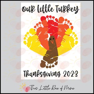 Our Little Turkey Footprint Thanksgiving Handprint Art Keepsake ...