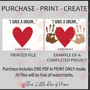 I Have a Dream - MLK Day - Martin Luther King Jr - Handprint Art ...