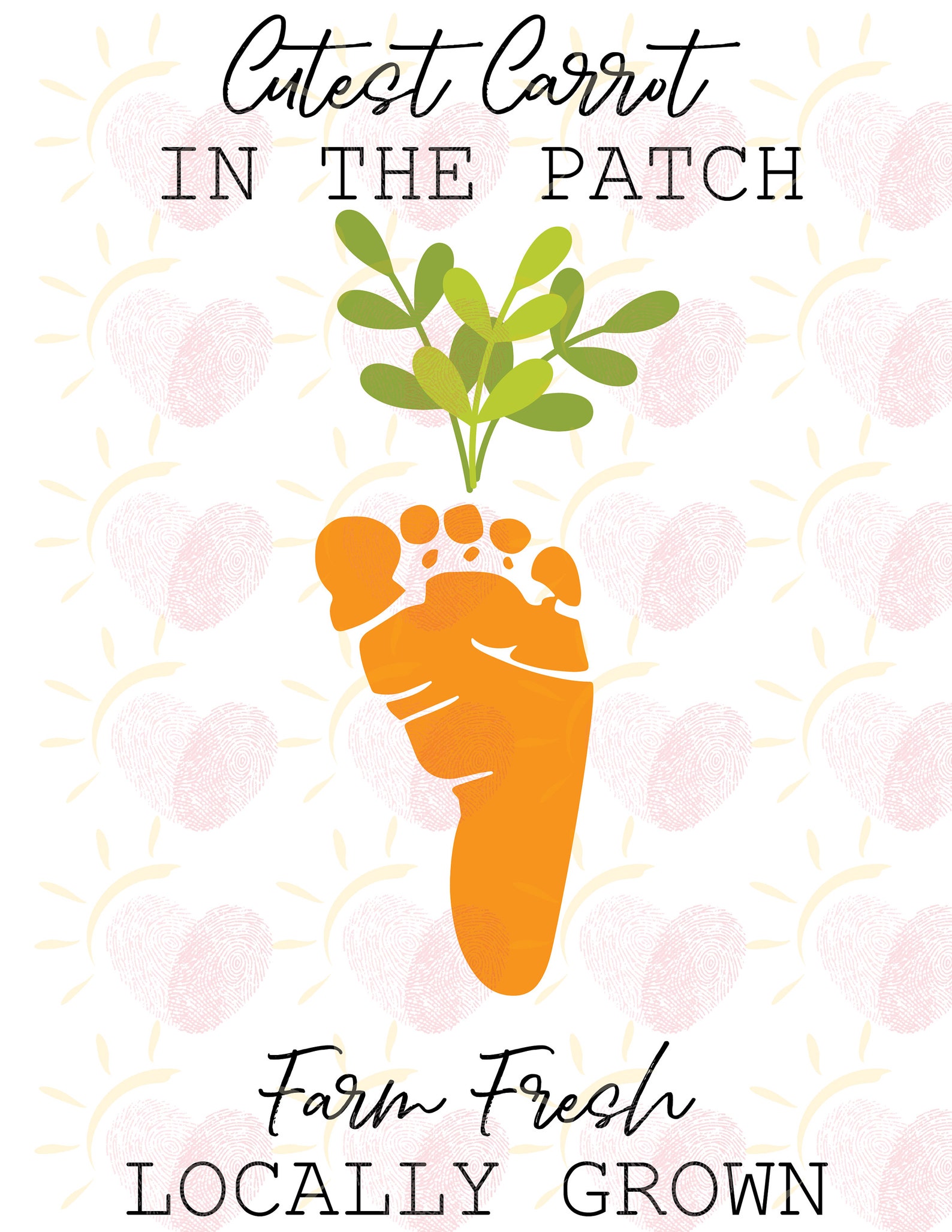 Cutest Carrot in the Patch Farm Fresh Footprint Art | Etsy