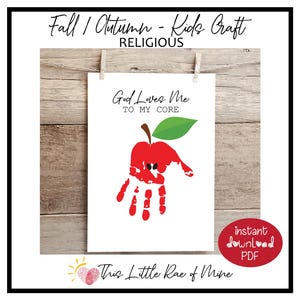 God Loves Me to My Core - Apple - Fall - Handprint Art - Printable ...