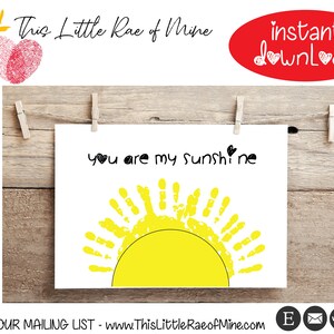 You Are My Sunshine Spring Summer Printable Handprint - Etsy