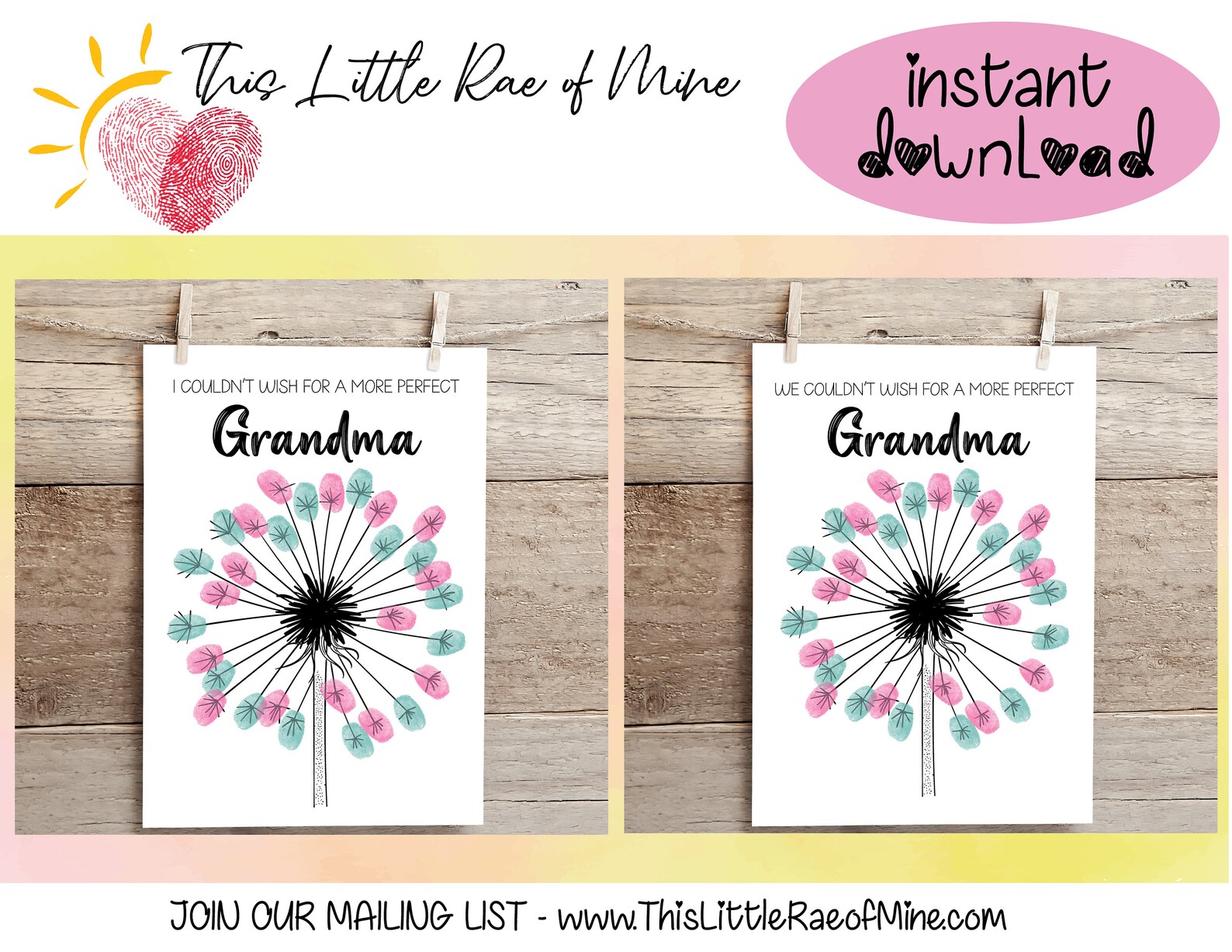 Grandma Wish Dandelion Mother's Day Birthday - Etsy