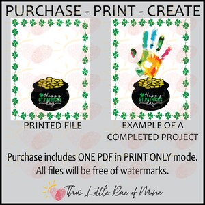 Happy St Patrick's Day - Pot of Gold - Rainbow - Printable - Handprint ...