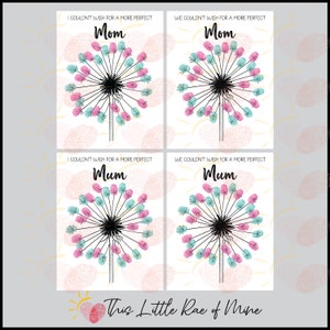 Mom - Mum - Wish - Dandelion - Mother's Day - Fingerprint Art ...