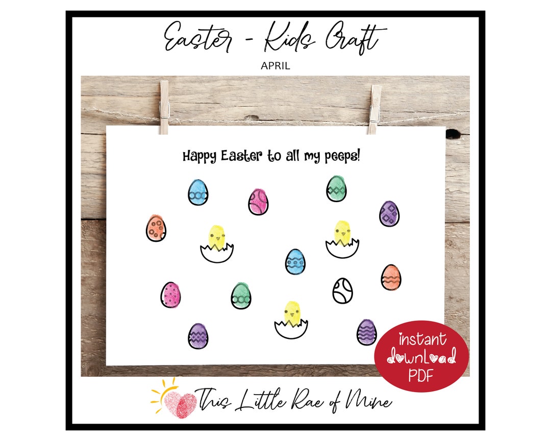 Happy Easter to All My Peeps - Fingerprint Art - Keepsake - Printable ...