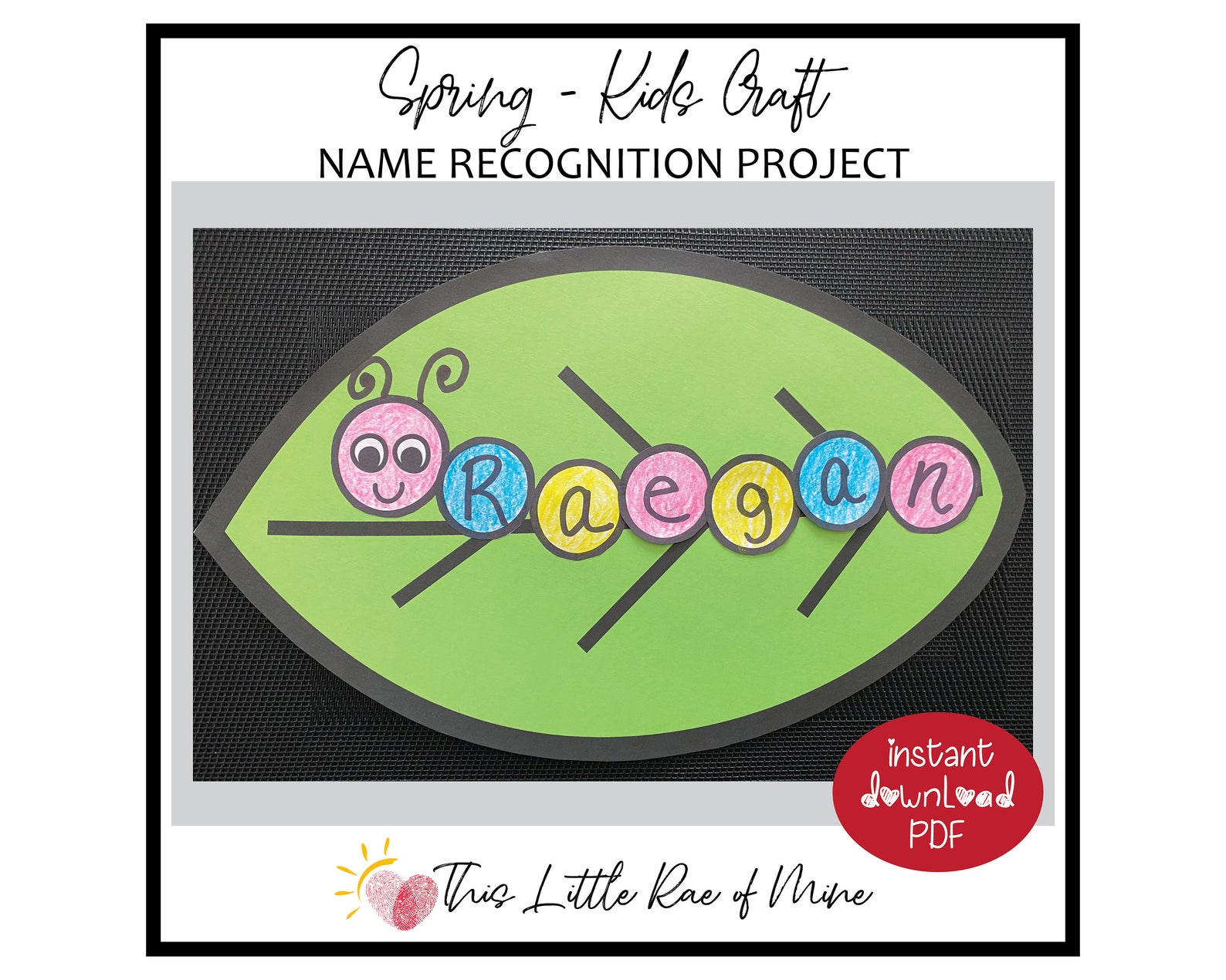 Caterpillar - Spring - Name Craft - Printable - Fine Motor Skills - No ...