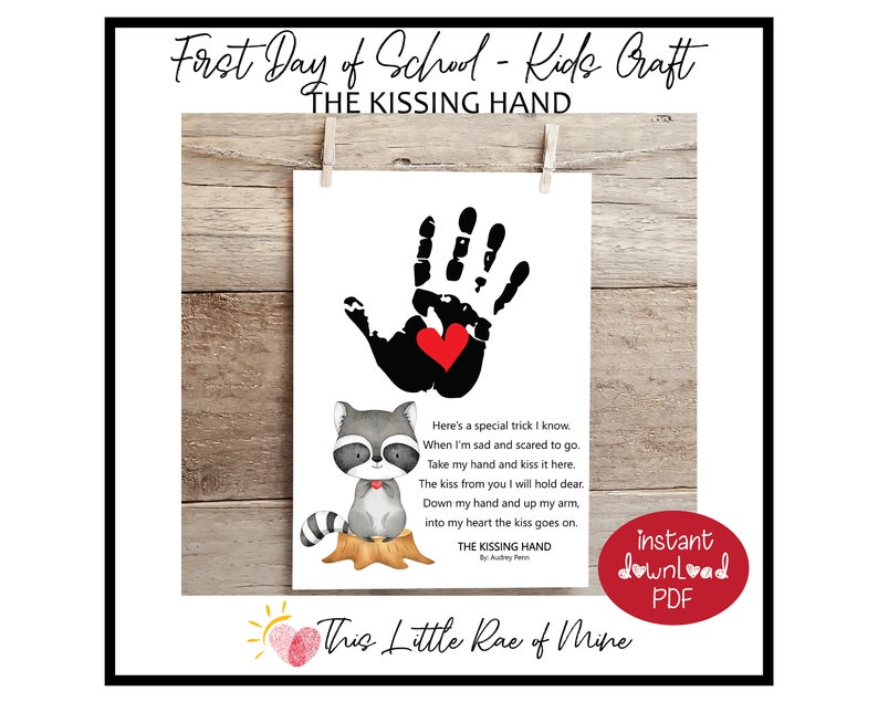 The Kissing Hand - Racoon - Story Book Craft - First Day of School ...
