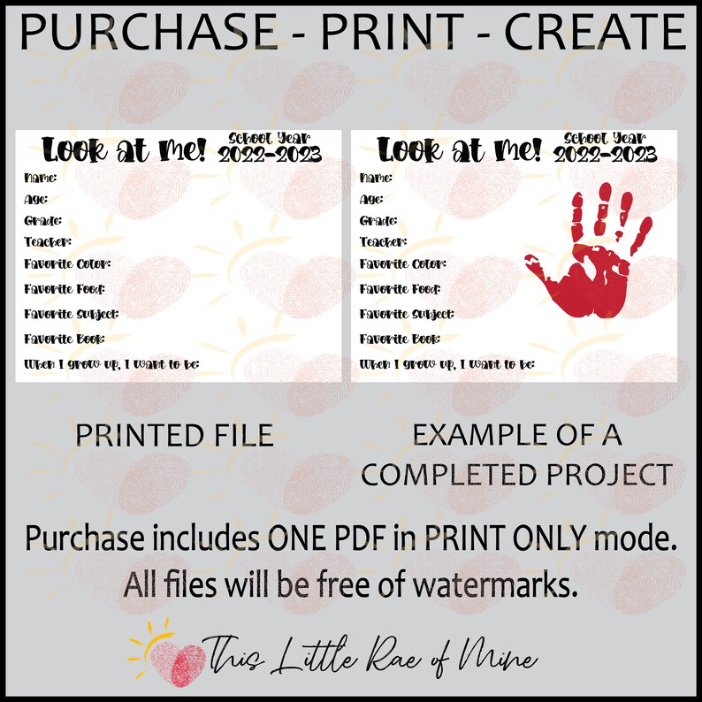 Last Day of School Graduation Day Keepsake Handprint Art - Etsy