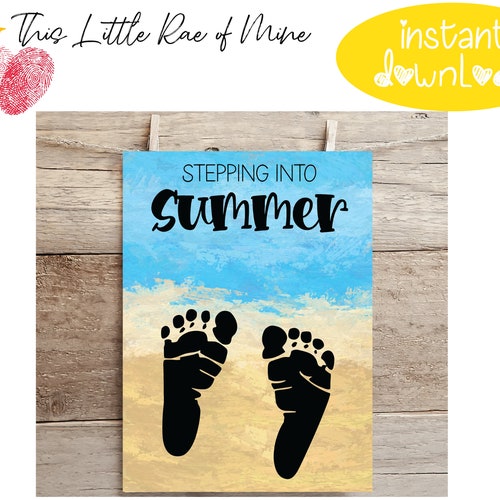Beach Footprint Art Summer Craft Activity PRINTABLE Foot - Etsy