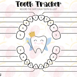Tooth Tracker and Receipt - Tooth Fairy Certificate - Printable ...
