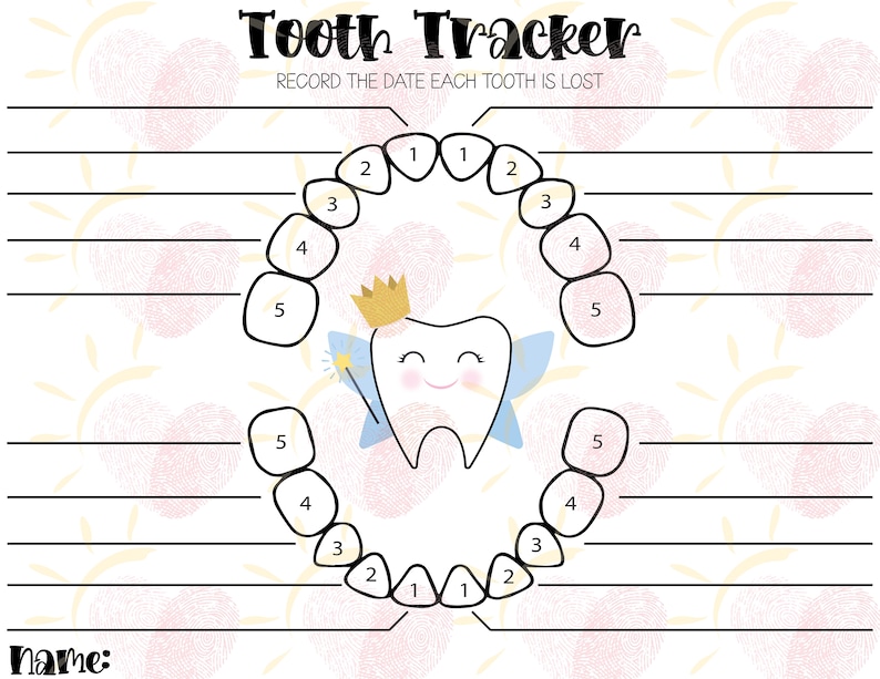 Tooth Tracker and Receipt Tooth Fairy Certificate | Etsy