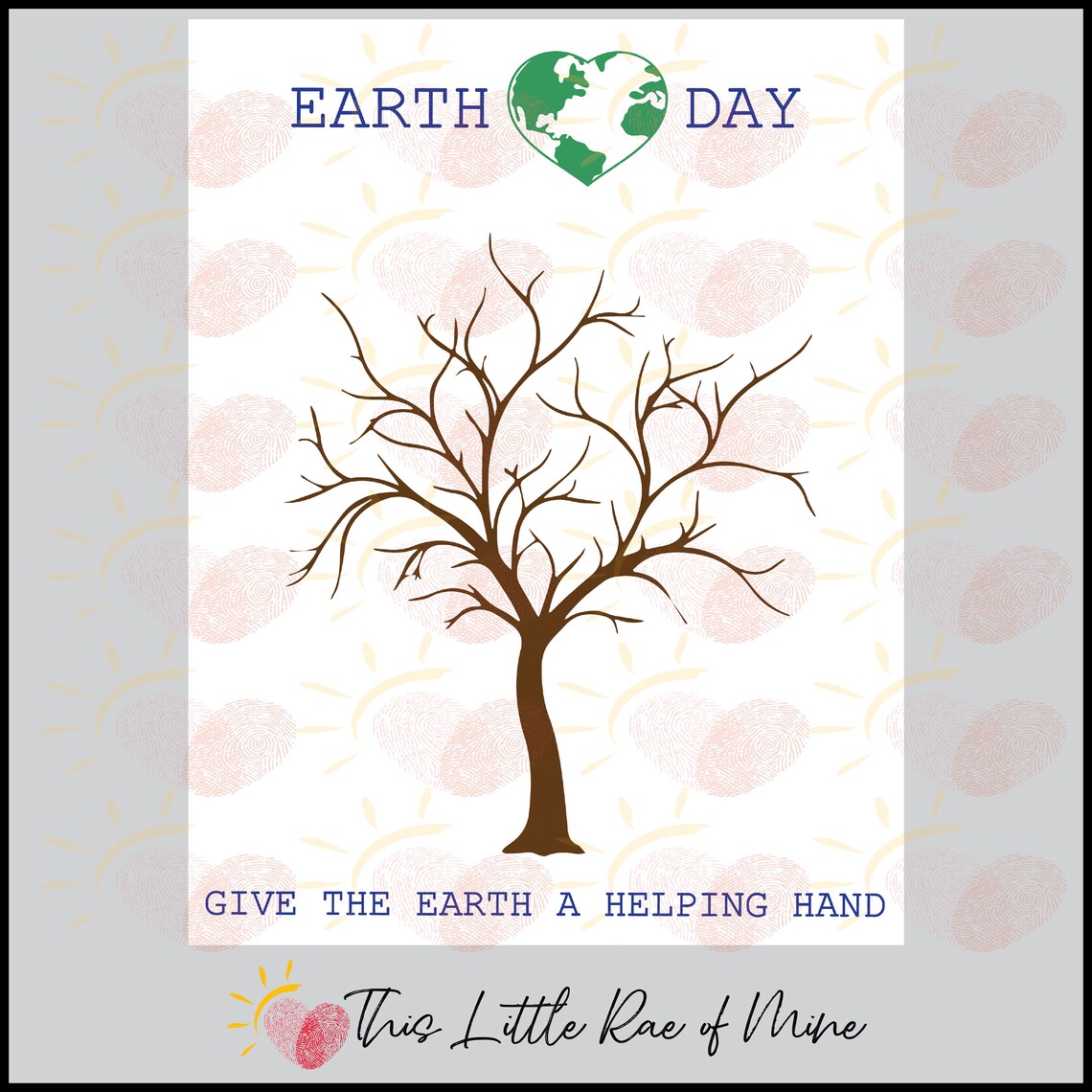 Earth Day - Helping Hand - Handprint Art - Keepsake - Printable ...