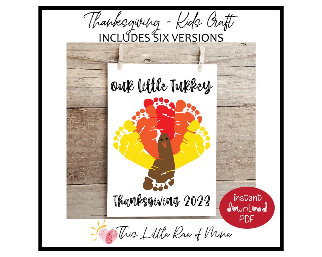 Our Little Turkey Footprint Thanksgiving Handprint Art Keepsake ...