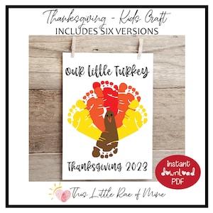 Our Little Turkey Footprint Thanksgiving Handprint Art Keepsake ...