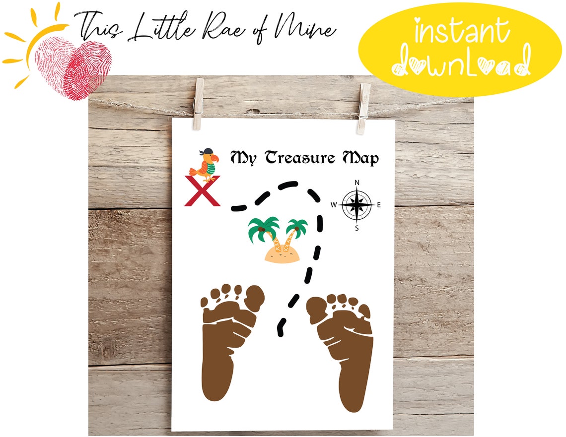 Treasure Map Treasure Hunt Pirate Summer Footprint Art - Etsy