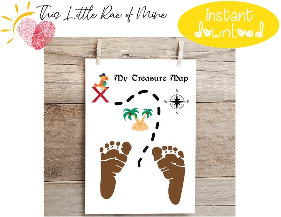 Treasure Map Treasure Hunt Pirate Summer Footprint Art - Etsy