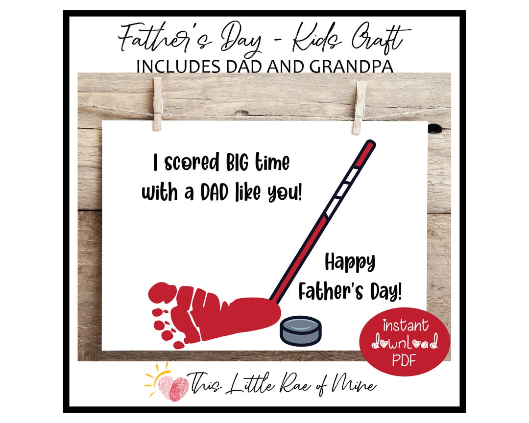 Scored Big Time - Hockey - Happy Father's Day - Printable - Footprint ...