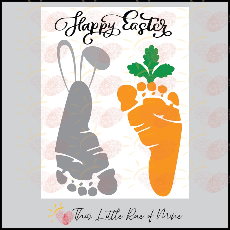 Happy Easter - Carrot - Bunny - Footprint Art - Handprint - Keepsake ...