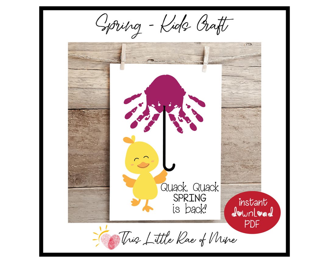 Quack Quack Spring is Back - First Day of Spring - Duck - Handprint Art ...