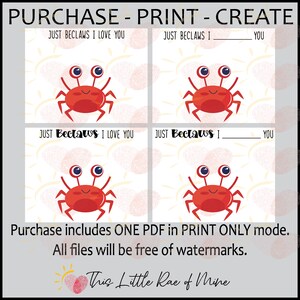 Just Beclaws I Love You - Crab - Valentine's Day Printable - Handprint ...
